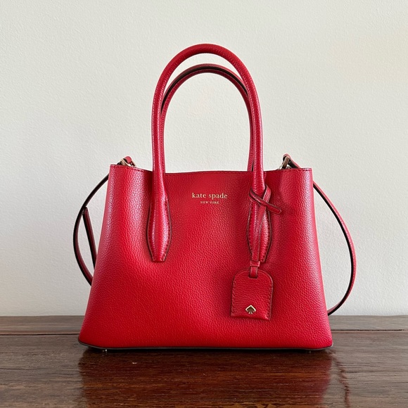 kate spade | Bags | Kate Spade New York Eva Small Red Satchel Crossbody ...